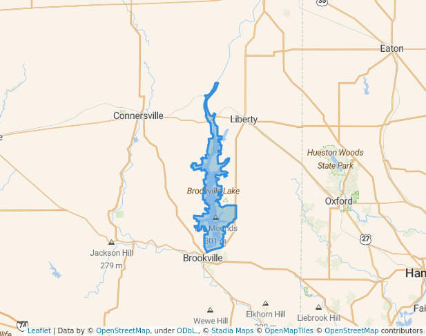 Brookville Lake in Liberty | Map and Routes