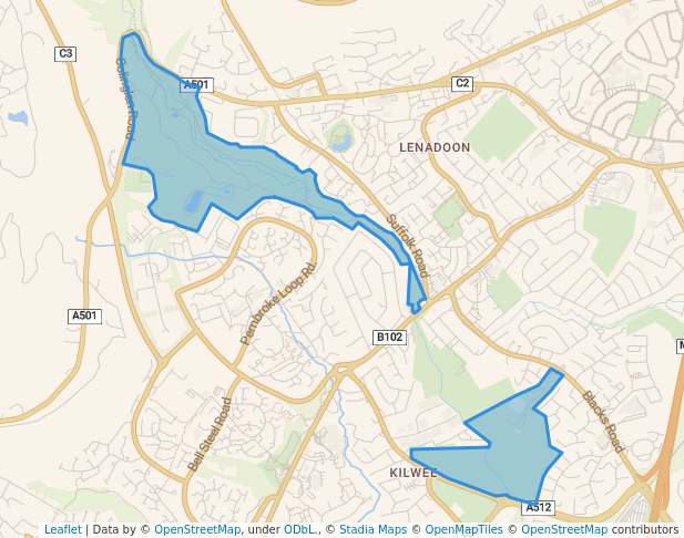 Colin Glen Forest Park in Dunmurry | Map and Routes