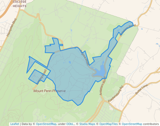 Antietam Lake Park in Reading | Map and Routes