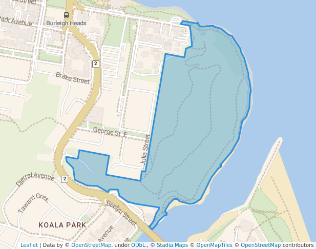 Burleigh Head National Park in Burleigh Heads | Map and Routes