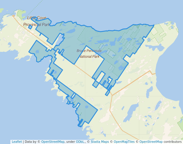 Bruce Peninsula National Park in Tobermory | Map and Routes