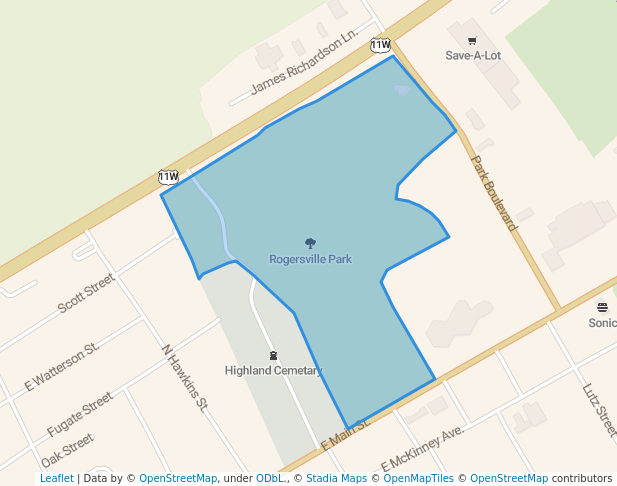 Rogersville Park in Rogersville | Map and Routes