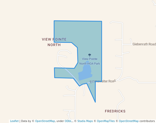 View Pointe North HOA Park in Lincoln | Map and Routes