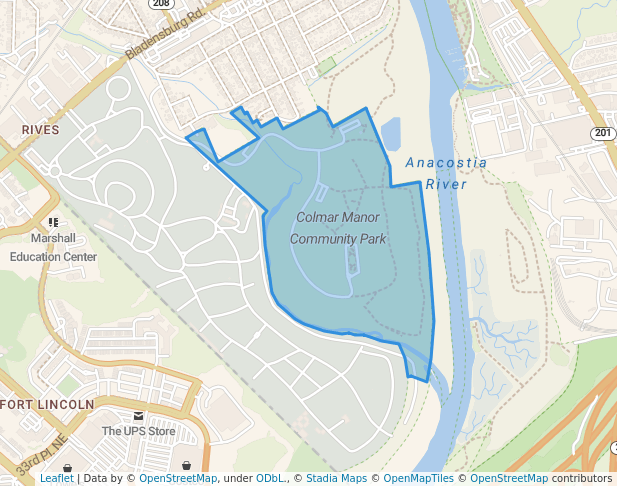 Colmar Manor Community Park in Colmar Manor | Map and Routes