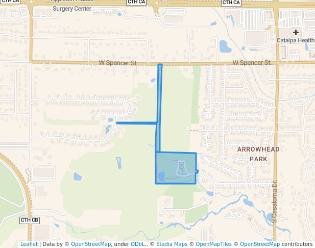 Arrowhead Park in Appleton | Map and Routes