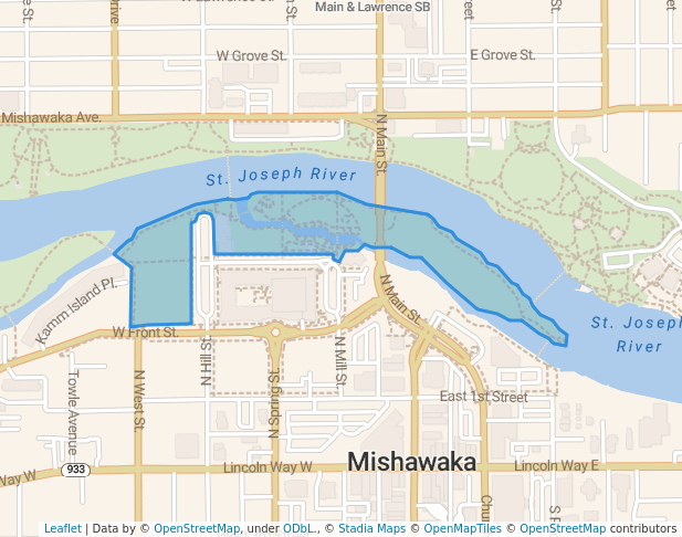 Beutter Waterfront Park in Mishawaka | Map and Routes