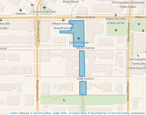 Donald Pathway in Port Coquitlam | Map and Routes