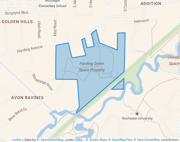 Harding Green Space Property in Rochester Hills | Map and Routes