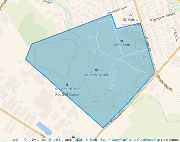 McCormick Park in St. Helens | Map and Routes