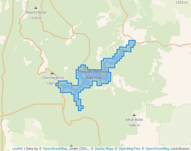 Prineville Reservoir State Park in Prineville | Map and Routes