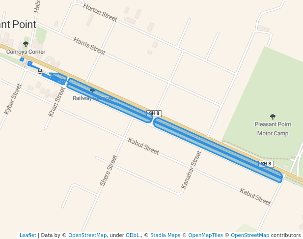 Railway Reserve in Pleasant Point | Map and Routes