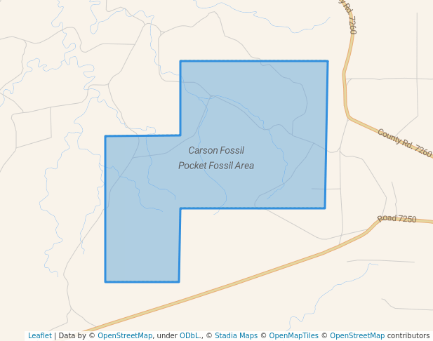 Carson Fossil Pocket Fossil Area in Bloomfield | Map and Routes