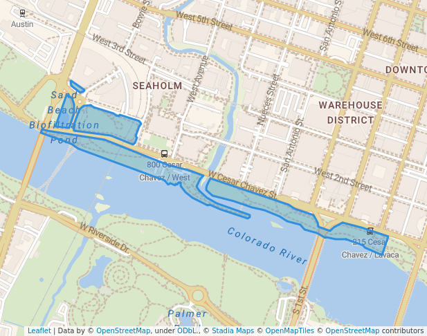 Shoal Beach at Town Lake Metropolitan Park in Austin | Map and Routes