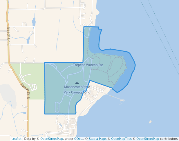 Manchester State Park in Port Orchard | Map and Routes