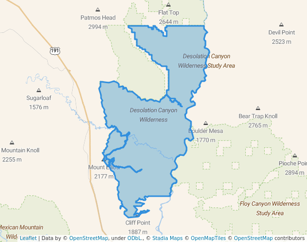 Desolation Canyon Wilderness in undefined | Map and Routes