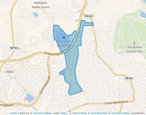 Mid-lothian Mines Park in Midlothian | Map and Routes