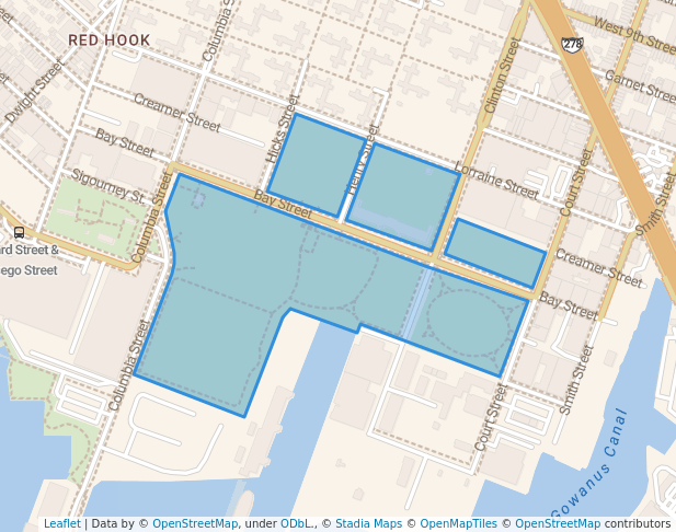 Red Hook Park in New York | Map and Routes