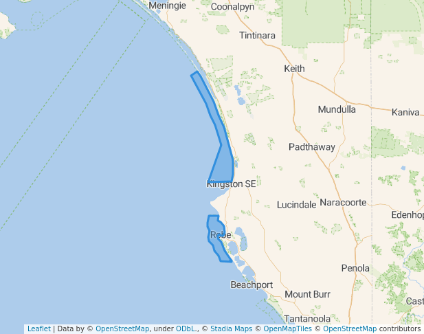 Upper South East Marine Park in West Range | Map and Routes