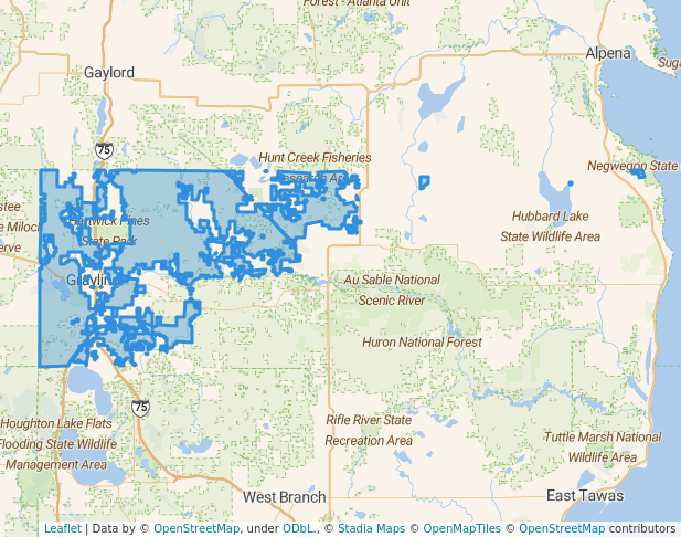 Au Sable State Forest - Grayling Unit in Grayling | Map and Routes