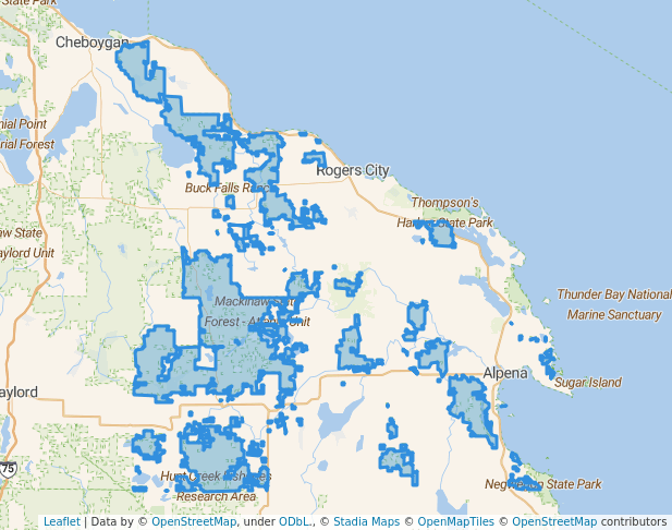 Mackinaw State Forest - Atlanta Unit in Hillman | Map and Routes