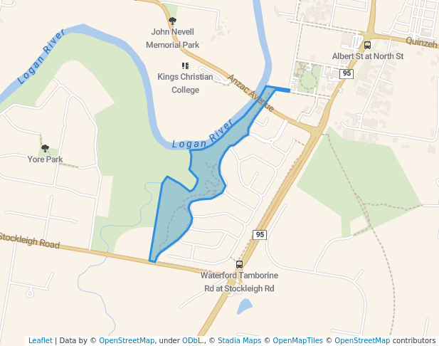 Towns Park in Logan Village | Map and Routes