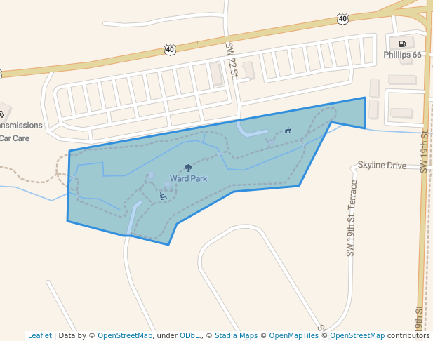 Ward Park in Blue Springs | Map and Routes
