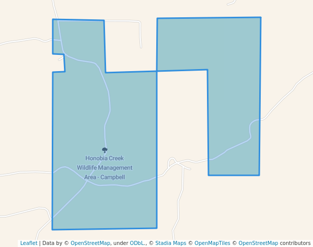 Honobia Creek Wildlife Management Area - Campbell in Watson | Map and ...