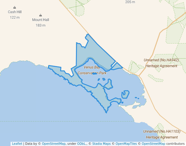 Venus Bay Conservation Park in Port Kenny | Map and Routes