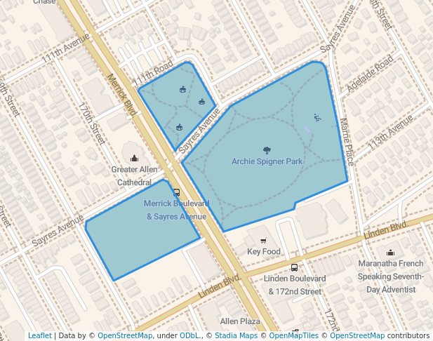 Archie Spigner Park in New York | Map and Routes