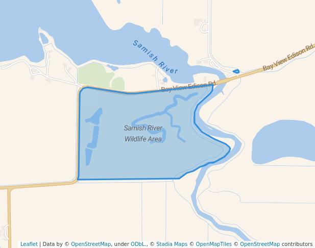 Samish River Wildlife Area in Bow | Map and Routes
