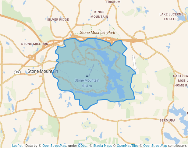 Stone Mountain Park in Stone Mountain | Map and Routes