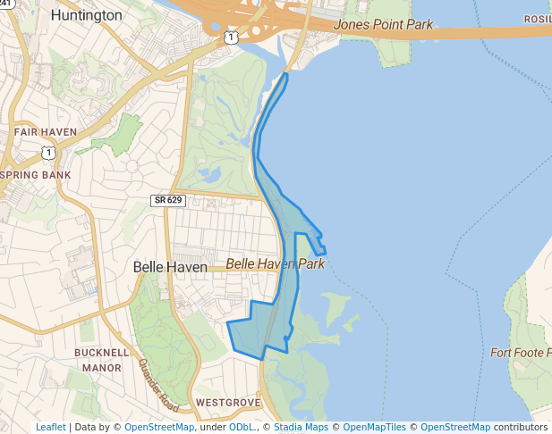 Belle Haven Park in Alexandria | Map and Routes