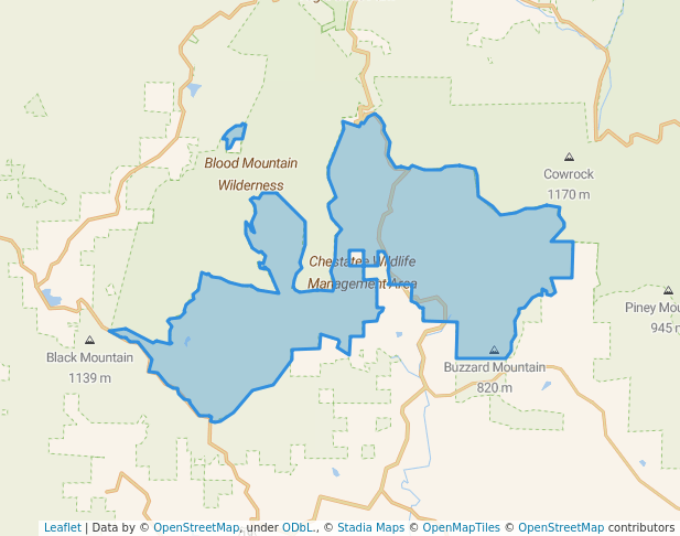 Chestatee Wildlife Management Area in Cleveland | Map and Routes