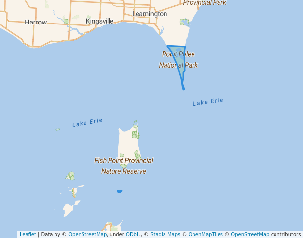 Point Pelee National Park in Wheatley | Map and Routes