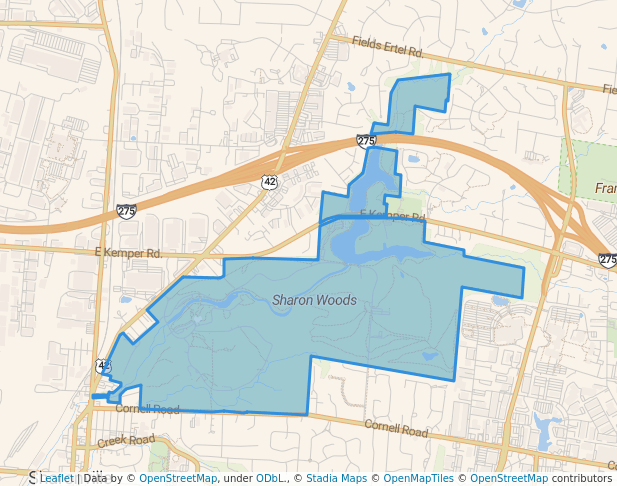 Sharon Woods in Sharonville | Map and Routes