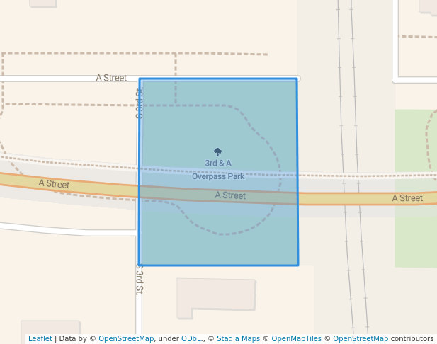 3rd & A Overpass Park in Lincoln | Map and Routes