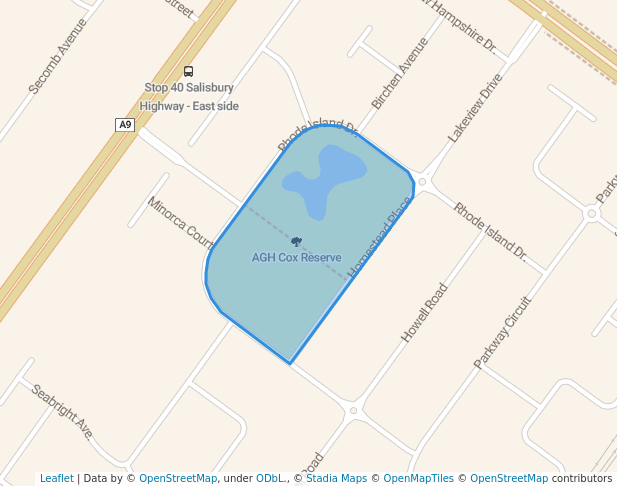 AGH Cox Reserve in Parafield Gardens | Map and Routes