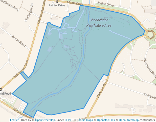 Chaddesden Park in Derby | Map and Routes
