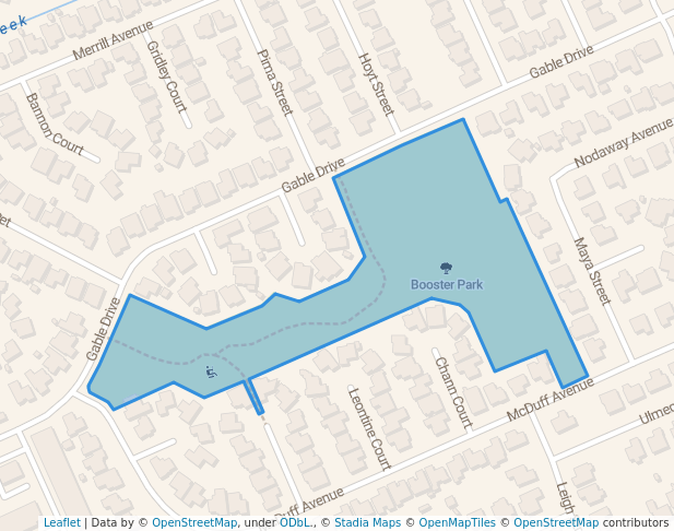 Booster Park in Fremont | Map and Routes