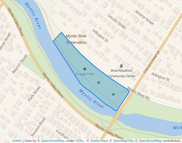 Dugger Park in Medford | Map and Routes