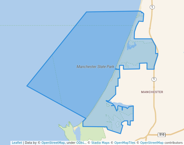 Manchester State Park in Manchester | Map and Routes
