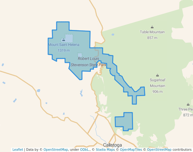 Robert Louis Stevenson State Park in Calistoga | Map and Routes