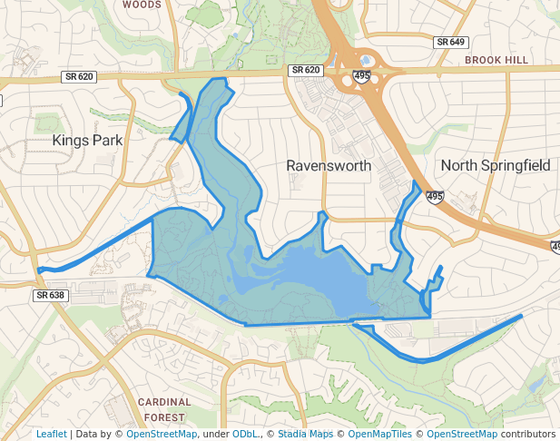 Lake Accotink Park in North Springfield | Map and Routes