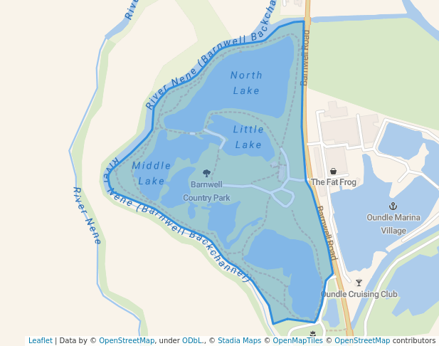 Barnwell Country Park in Oundle | Map and Routes