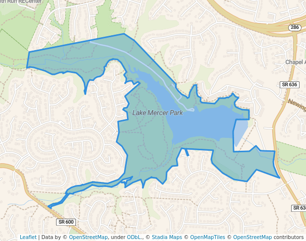 Lake Mercer Park in Fairfax Station | Map and Routes
