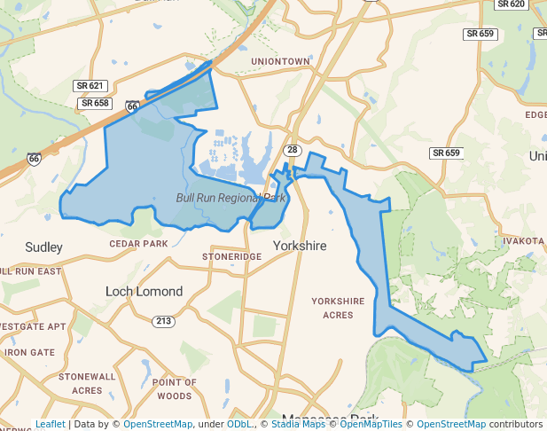 Bull Run Regional Park in Centreville | Map and Routes