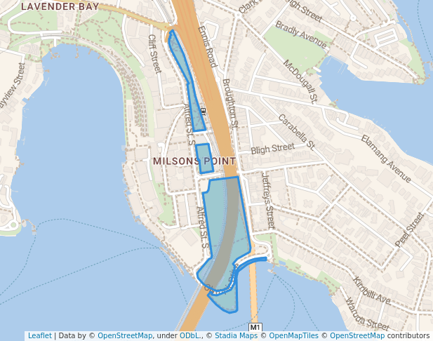 Bradfield Park in Milsons Point | Map and Routes