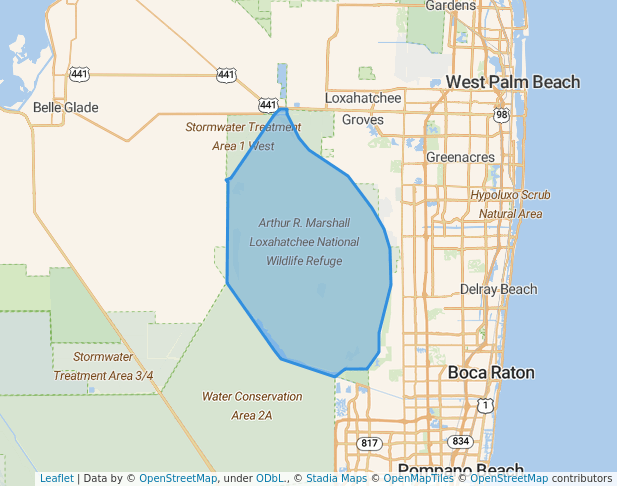 Water Conservation Area 1 in Wellington | Map and Routes