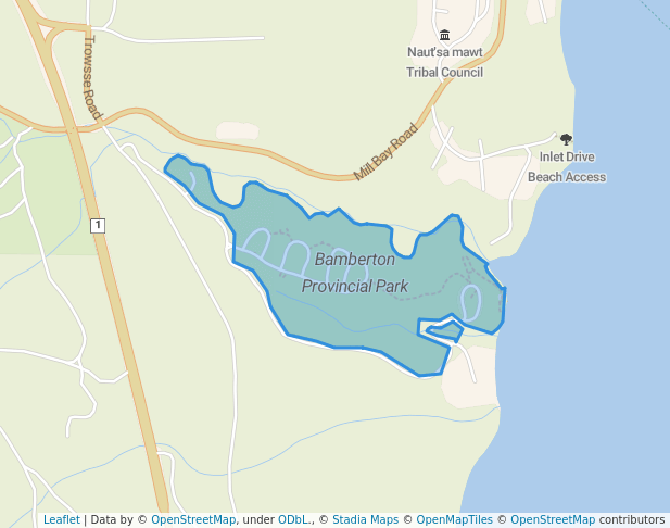 Bamberton Provincial Park in Mill Bay | Map and Routes