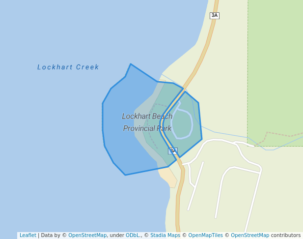 Lockhart Beach Provincial Park in Boswell | Map and Routes